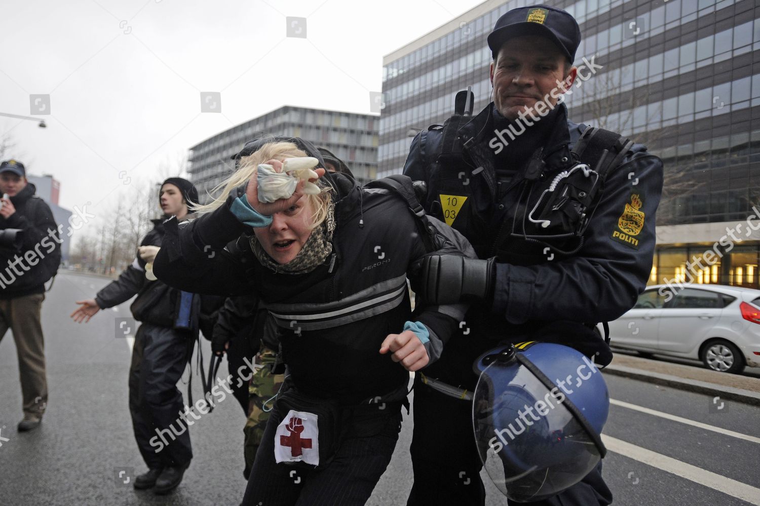 Protestor Arrested By Danish Riot Police Editorial Stock Photo - Stock ...