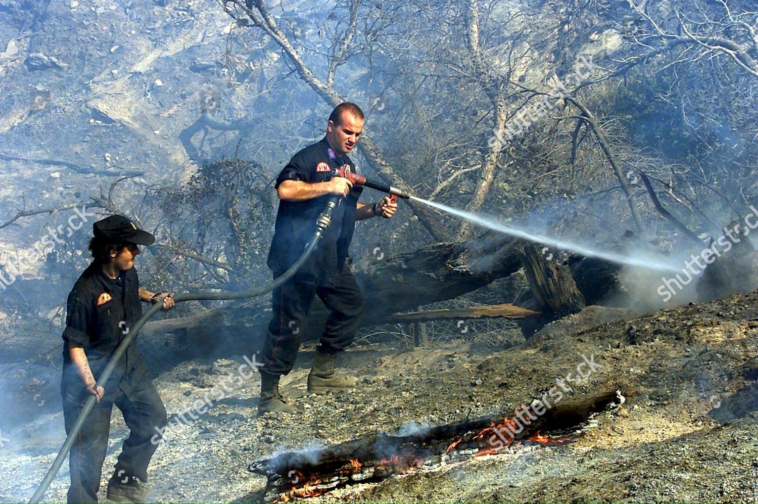 Athens Greece Firemen Extinguish Fire Burning Editorial Stock Photo ...