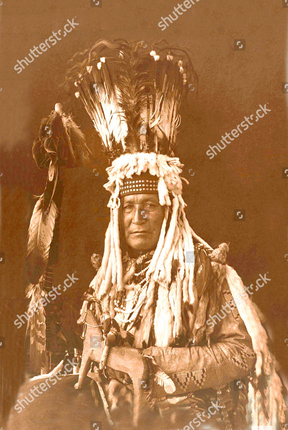 Blackfoot Indian Mountain Chief Wellknown Blackfoot Editorial Stock ...