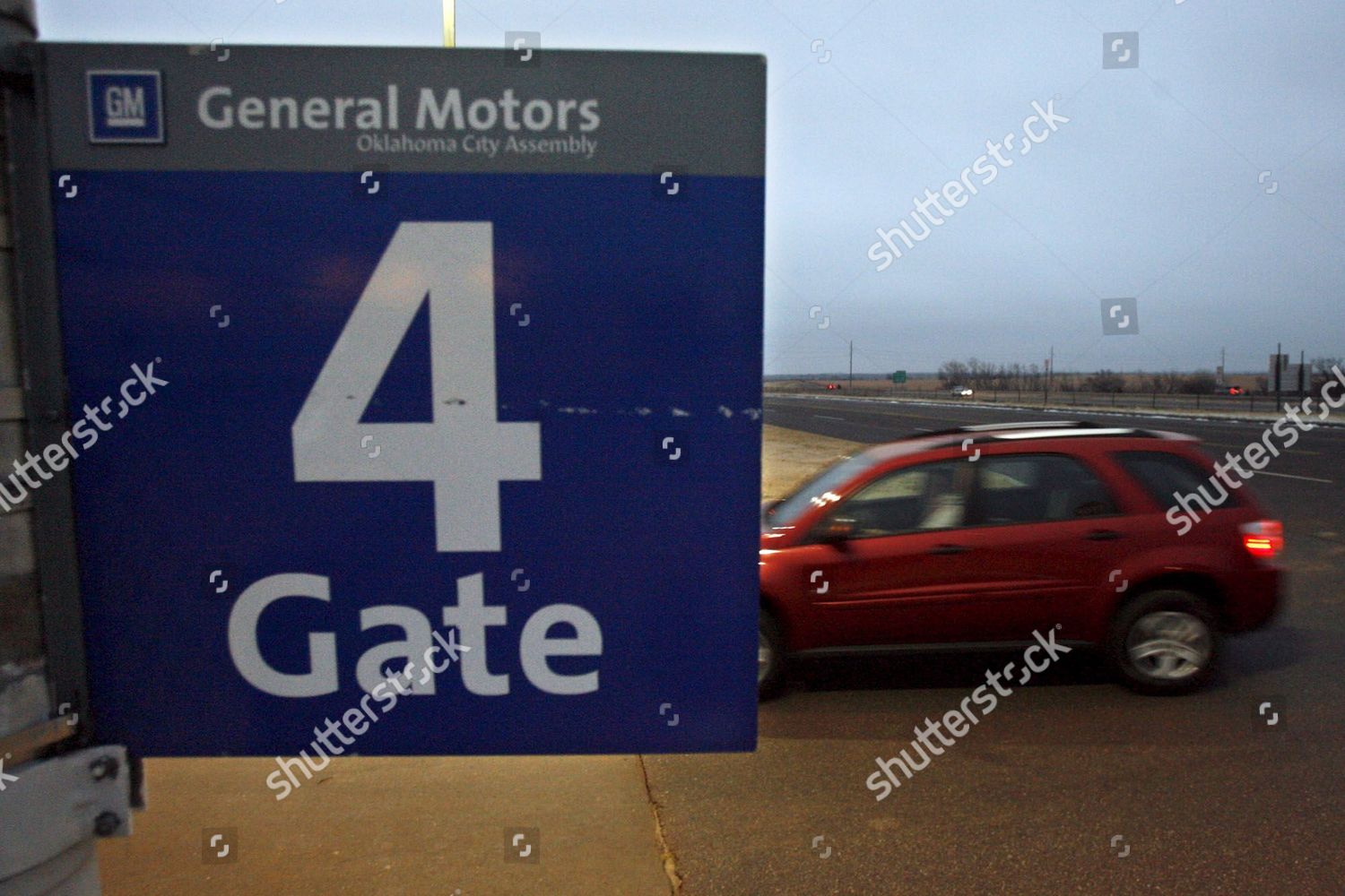 Car Enters Employee Gate Early Morning Editorial Stock Photo - Stock ...