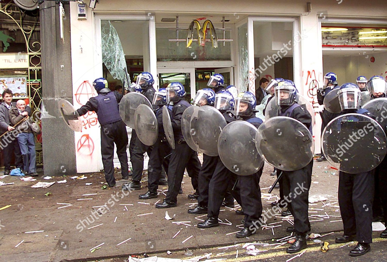 London United Kingdom Riot Police Cordon Editorial Stock Photo - Stock ...
