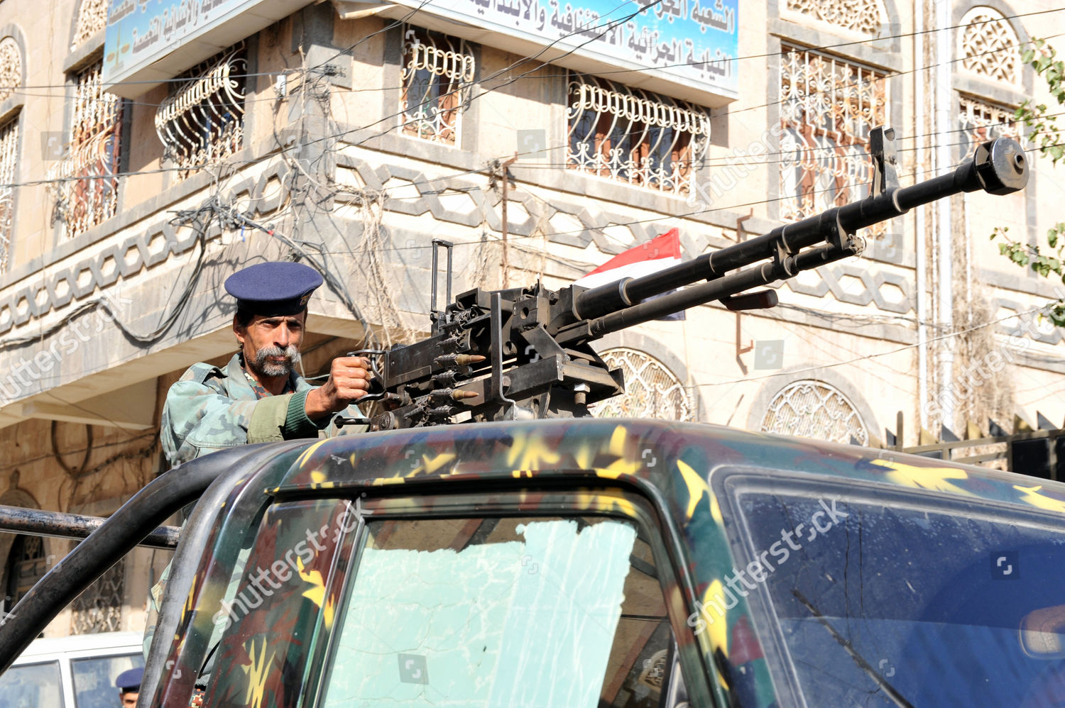 Yemeni Soldier Stands Guard On Vehicle Editorial Stock Photo - Stock ...