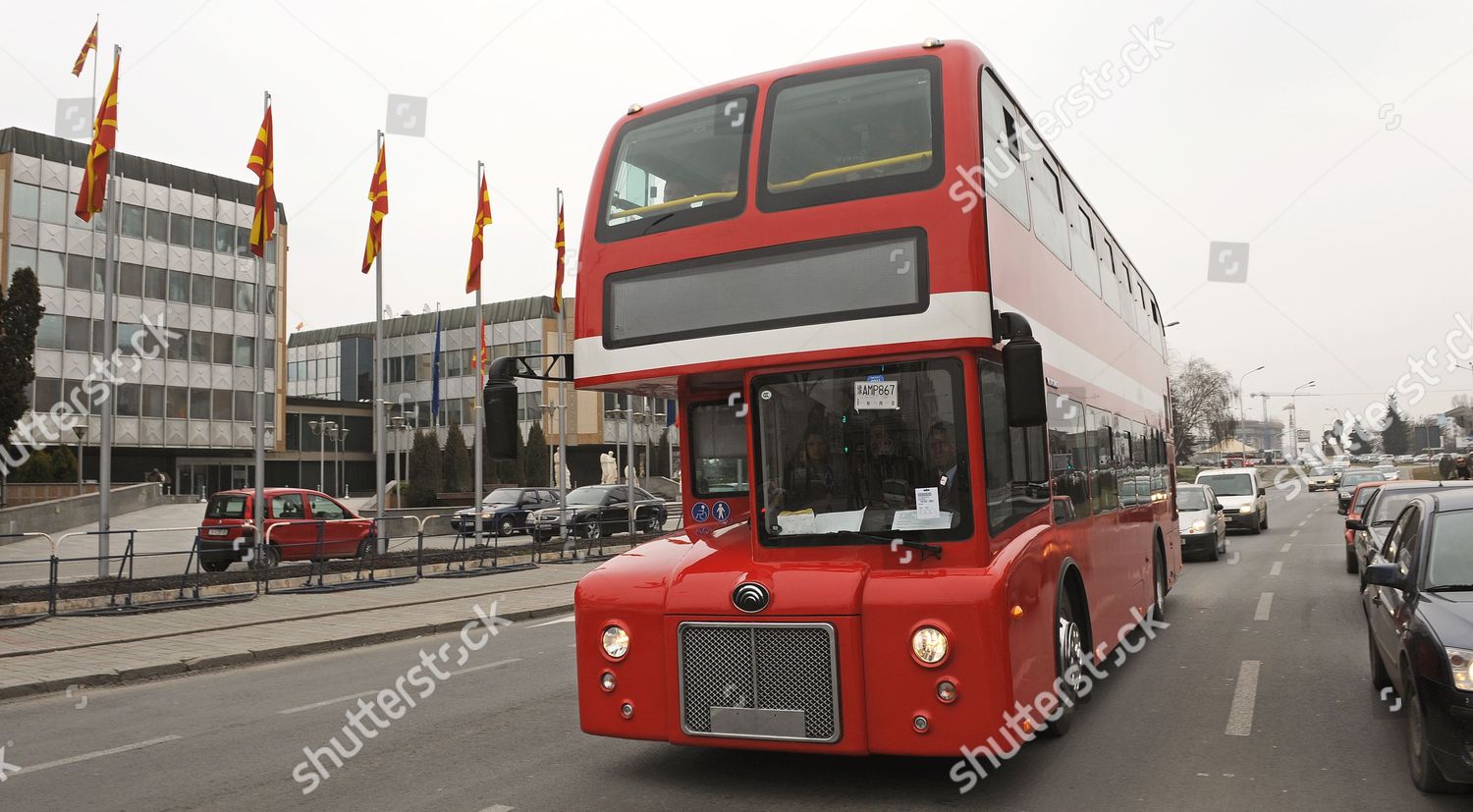 First Double Decker Buses Macedonia City Editorial Stock Photo - Stock ...