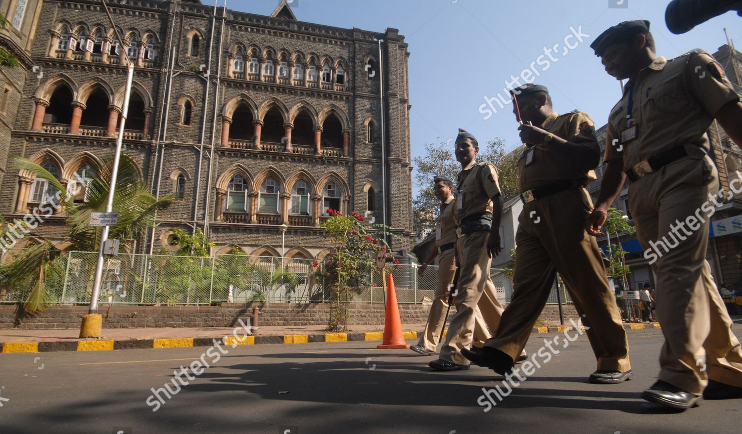Indian Policemen Stand Guard Outside High Editorial Stock Photo - Stock ...