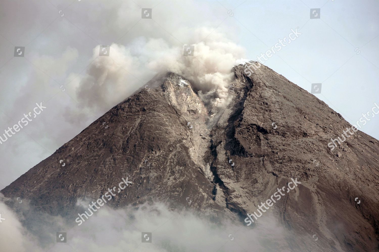 Mount Merapi After Eruption Spews Hot Editorial Stock Photo - Stock ...