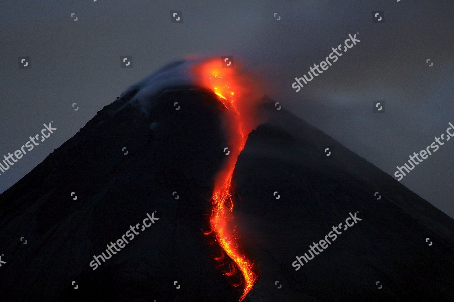 Lava Flows Mount Merapis Slope Seen Editorial Stock Photo - Stock Image ...