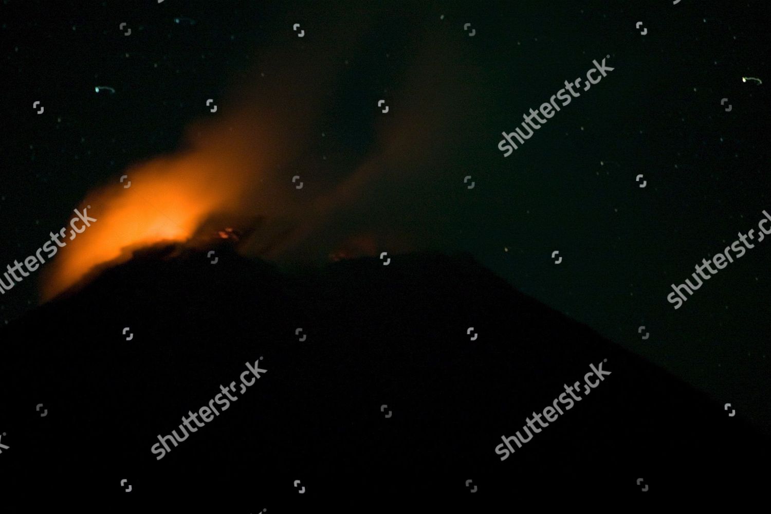 Lava Spilling Mount Merapi Central Java Editorial Stock Photo - Stock ...