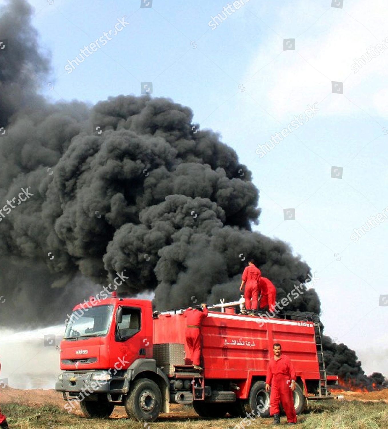 Iraqi Fire Fighters Try Stop Fire Editorial Stock Photo - Stock Image ...