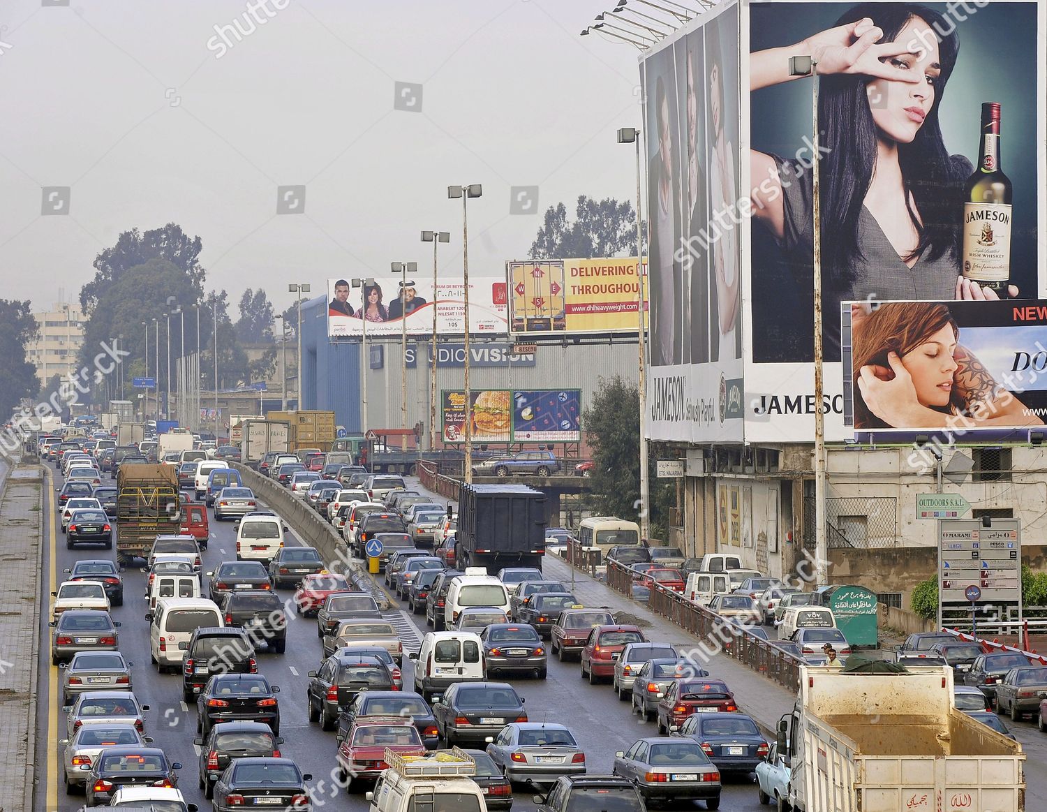 Traffic Fills Major Thoroughfare On Northern Editorial Stock Photo ...