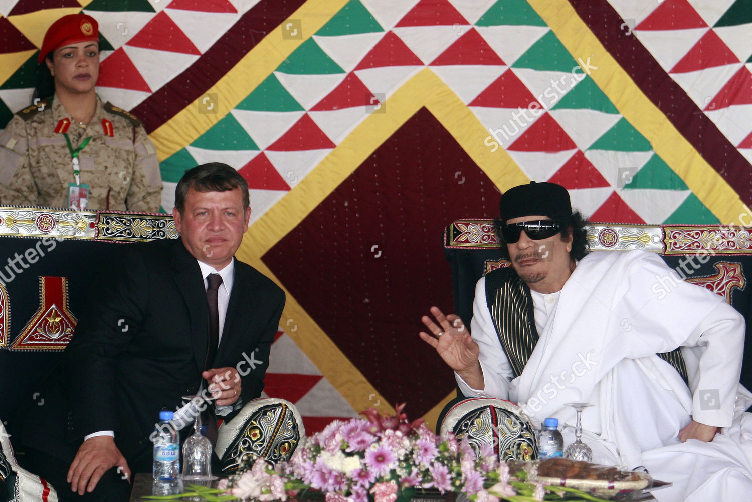 Libyan Leader Muammar Gaddafi R King Editorial Stock Photo - Stock ...