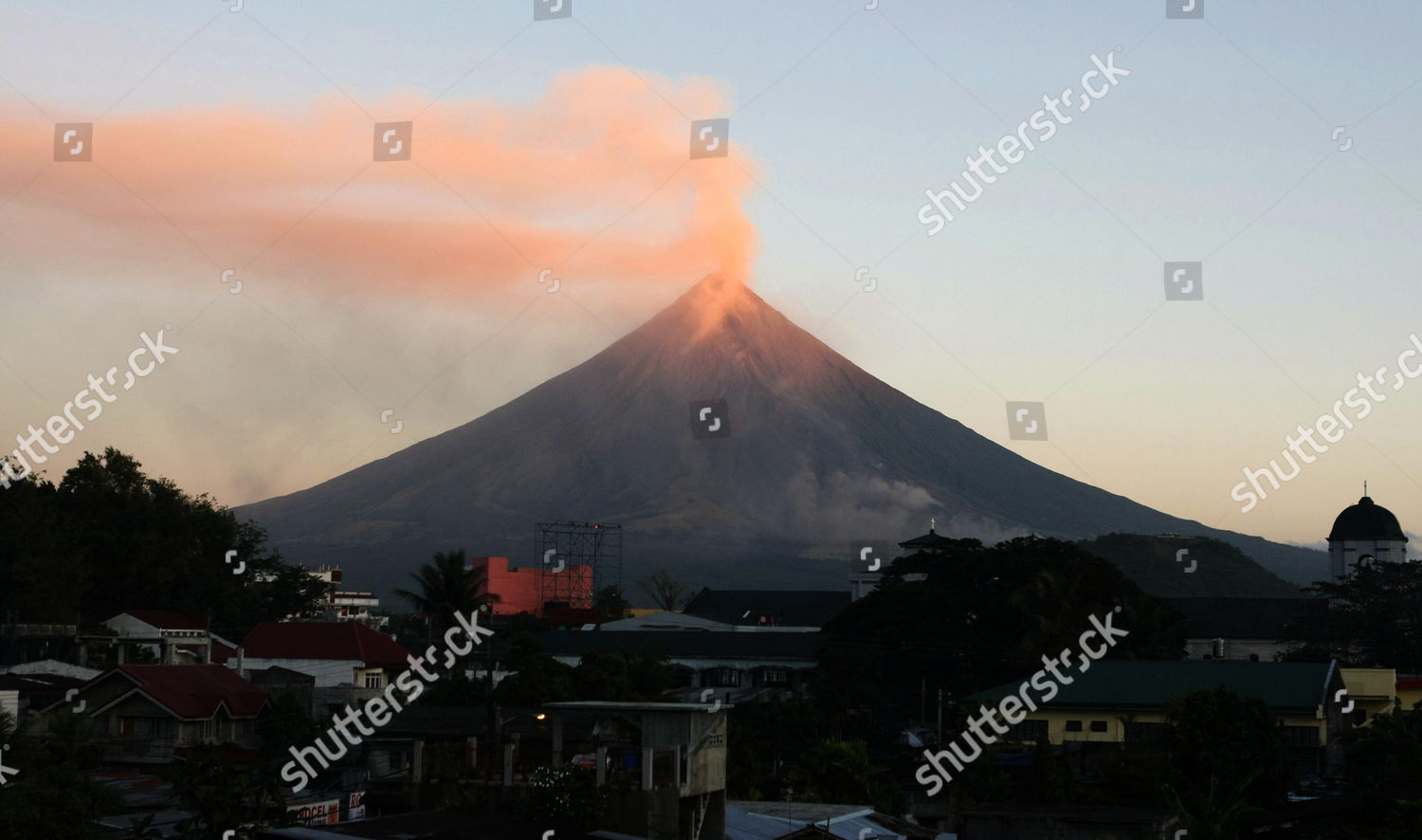 Lava Cascades Down Slopes Mayon Volcano Editorial Stock Photo - Stock ...