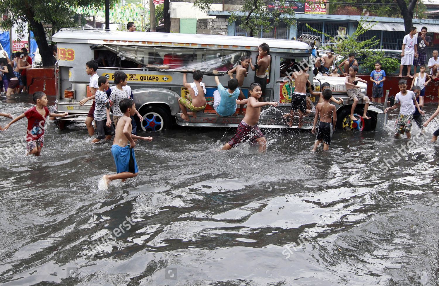 Filipino Children Ride On Passenger Jeep Editorial Stock Photo - Stock ...