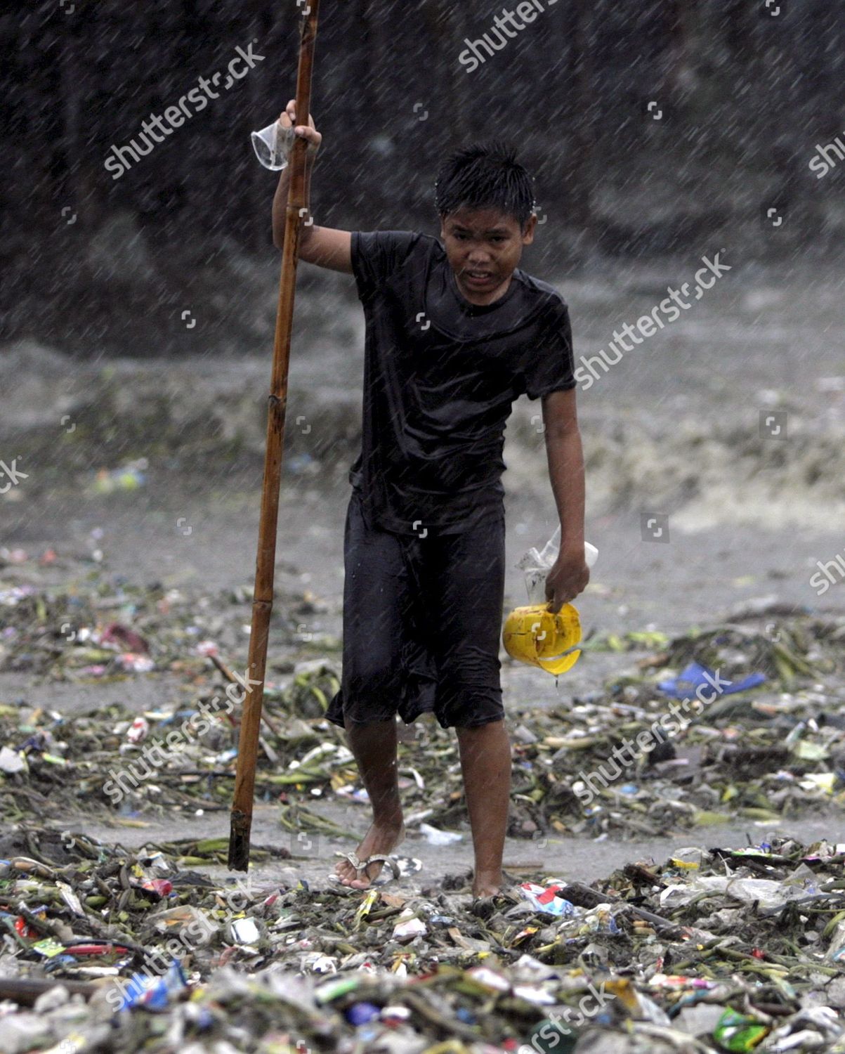 Filipino School Boy Battles Strong Winds Editorial Stock Photo - Stock ...