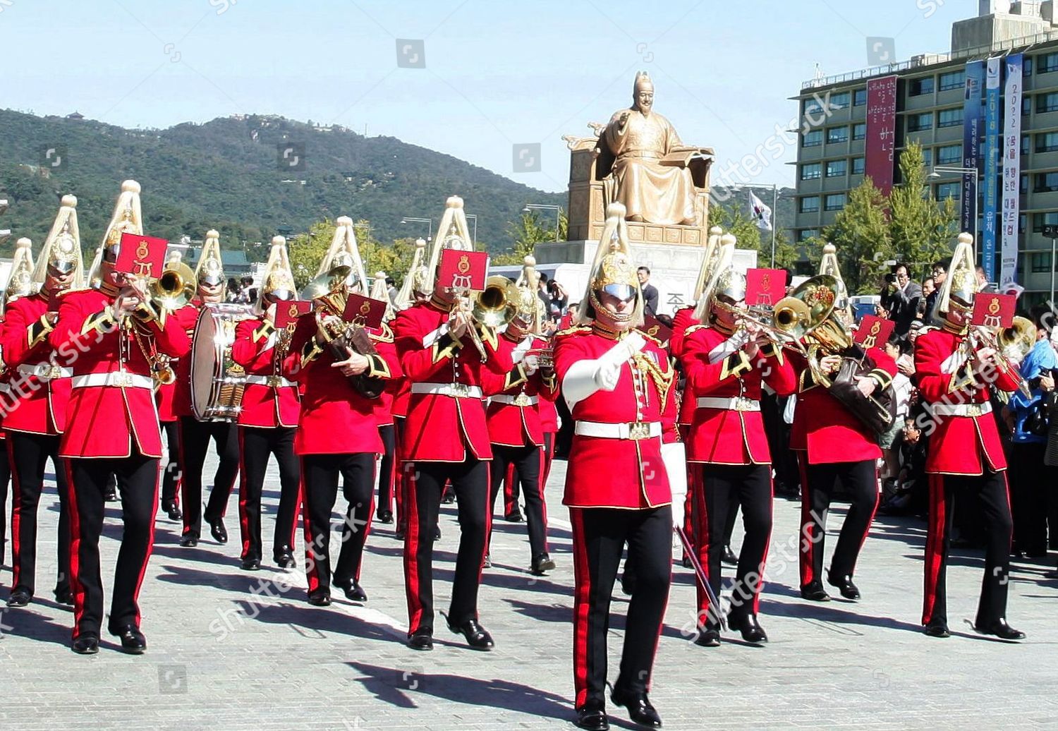 British Military Band Marches During Parade Editorial Stock Photo ...