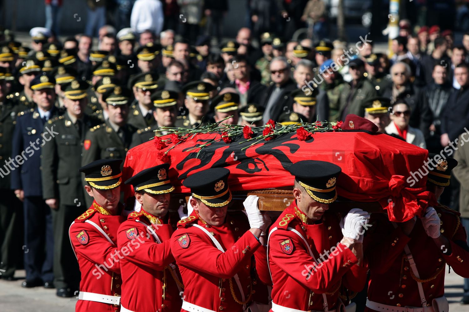Albanian Honor Guards Carry Coffin Body Editorial Stock Photo - Stock ...