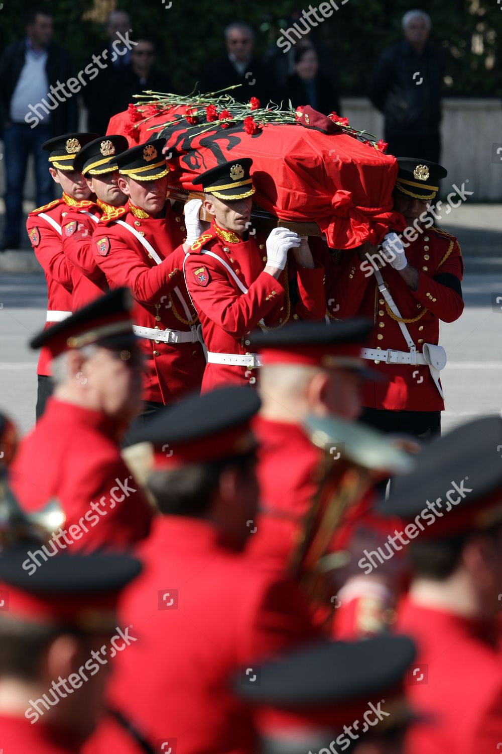 Albanian Honor Guards Carry Coffin Body Editorial Stock Photo - Stock ...