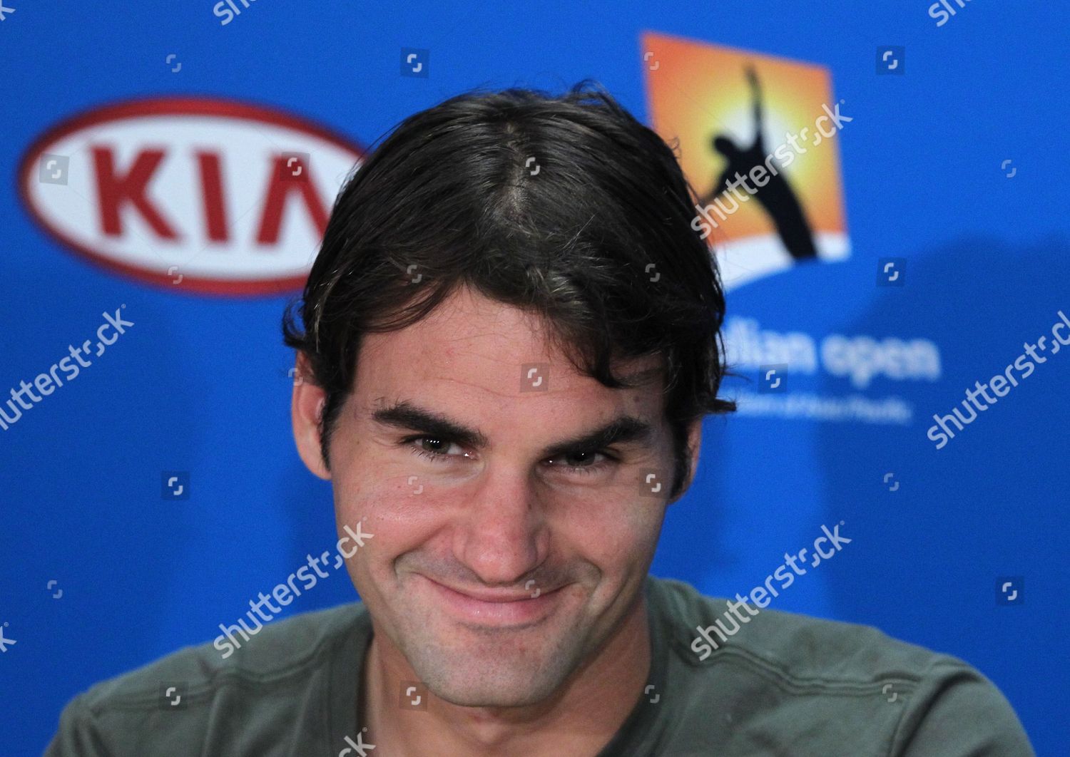 Roger Federer Switzerland Smiles While Speaking Editorial Stock Photo ...
