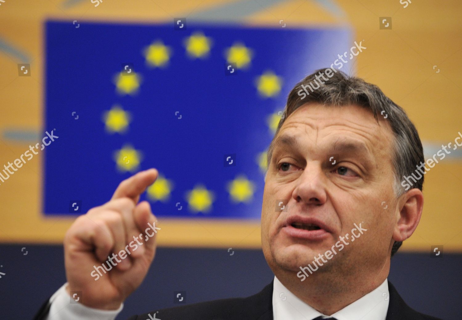 Hungarian Prime Minister Viktor Orban Gestures Editorial Stock Photo ...