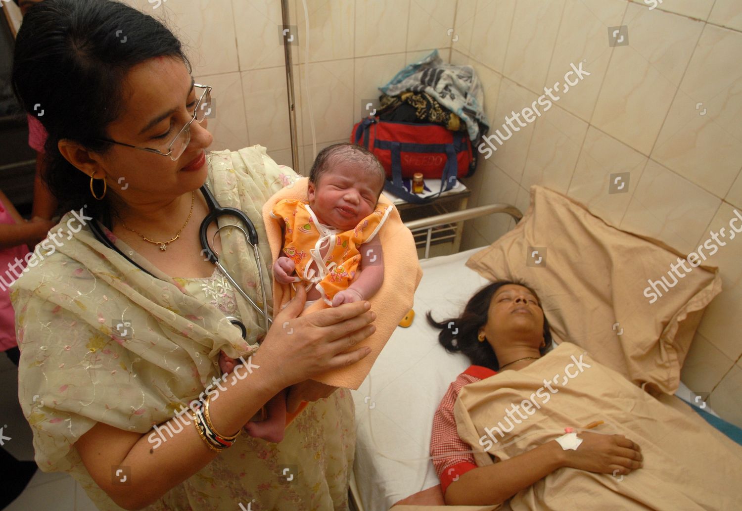 Doctor Seema Rai Holds Newly Born Editorial Stock Photo - Stock Image ...