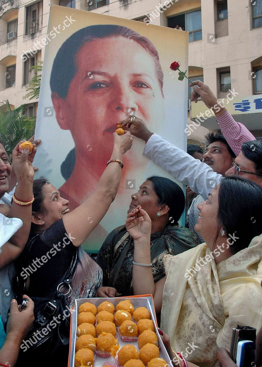 Madhya Pradesh Congress Party Workers Celebrate Editorial Stock Photo ...