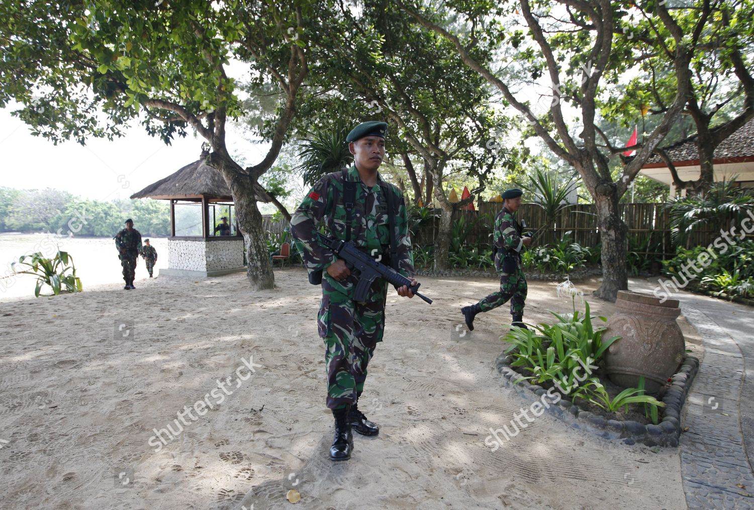 Indonesian Soldiers Hold Their Rifles During Editorial Stock Photo ...