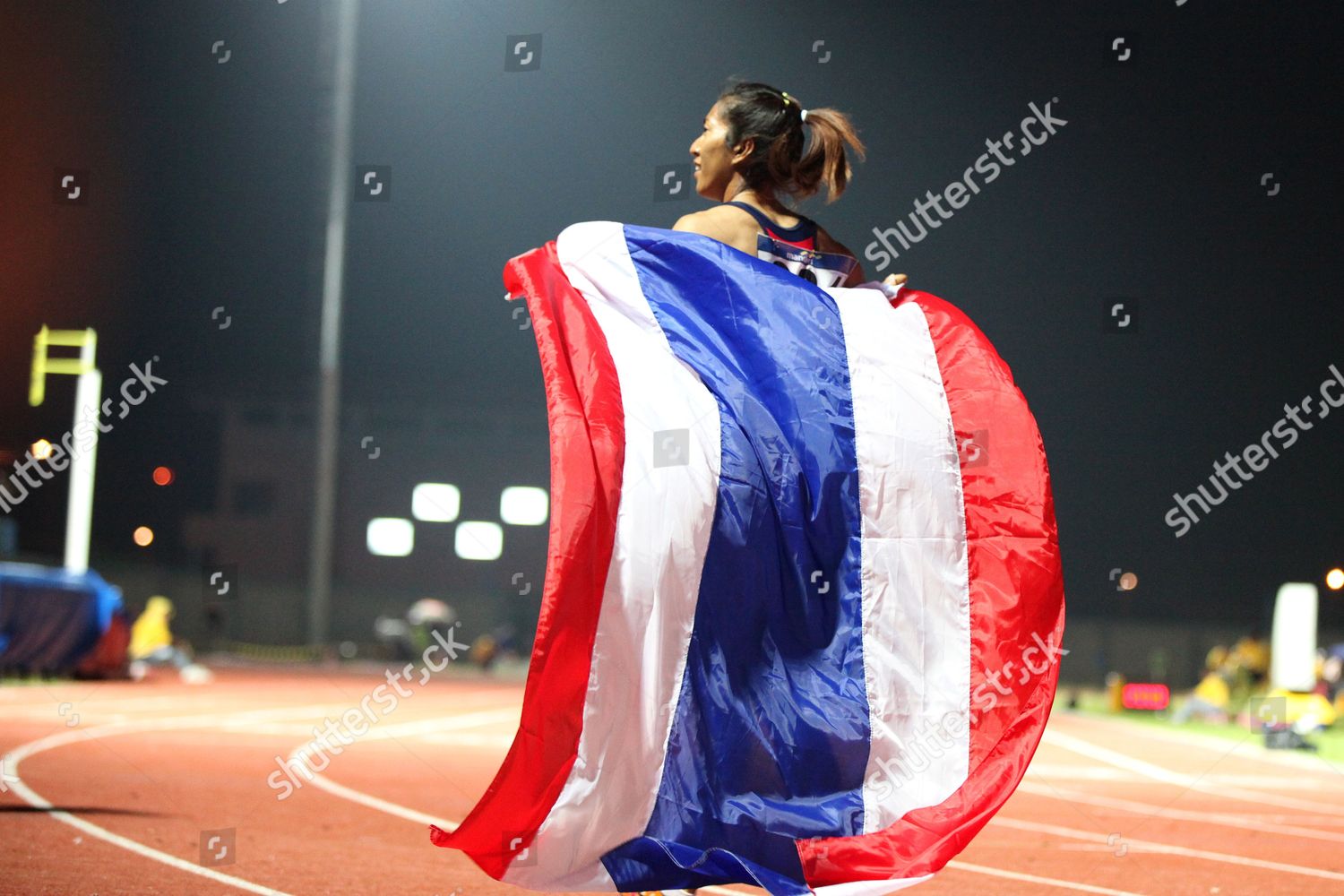 Indonesias Triyaningsih Celebrates After She Finishes Editorial Stock ...