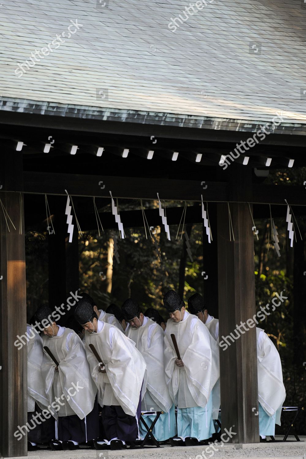 Shinto Priests Participate Purification Ritual Oharae Editorial Stock ...