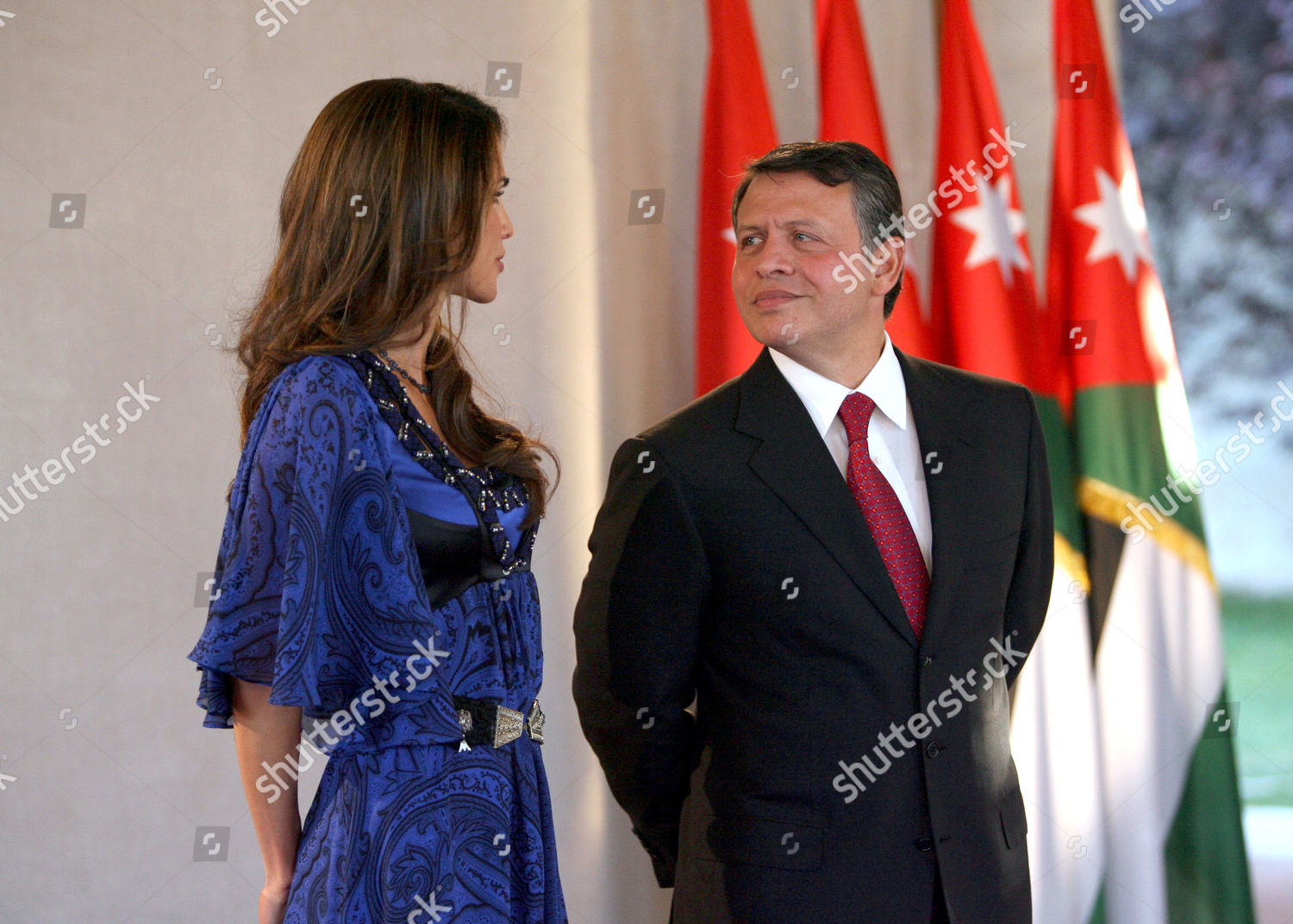 King Abdullah Looks His Wife Queen Editorial Stock Photo - Stock Image ...