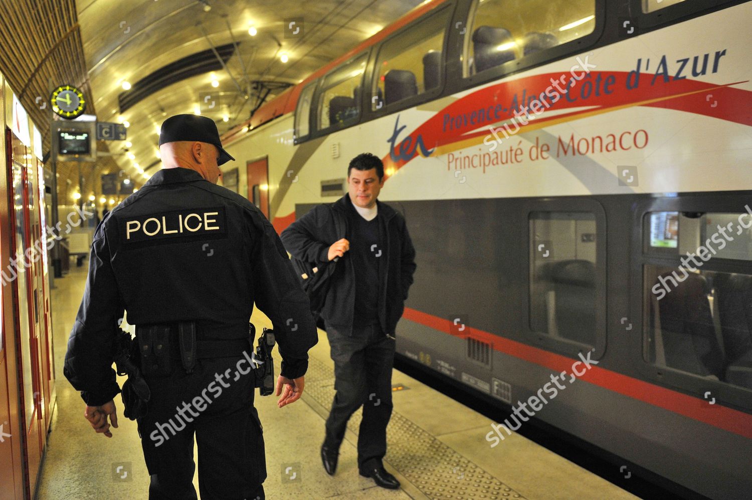 Monaco Police Officers Patrol Monaco Train Editorial Stock Photo ...