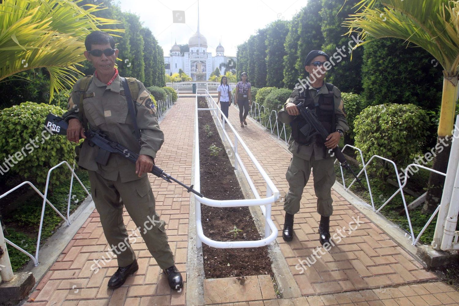 Filipino Provincial Securities Stand Guard Front Editorial Stock Photo ...