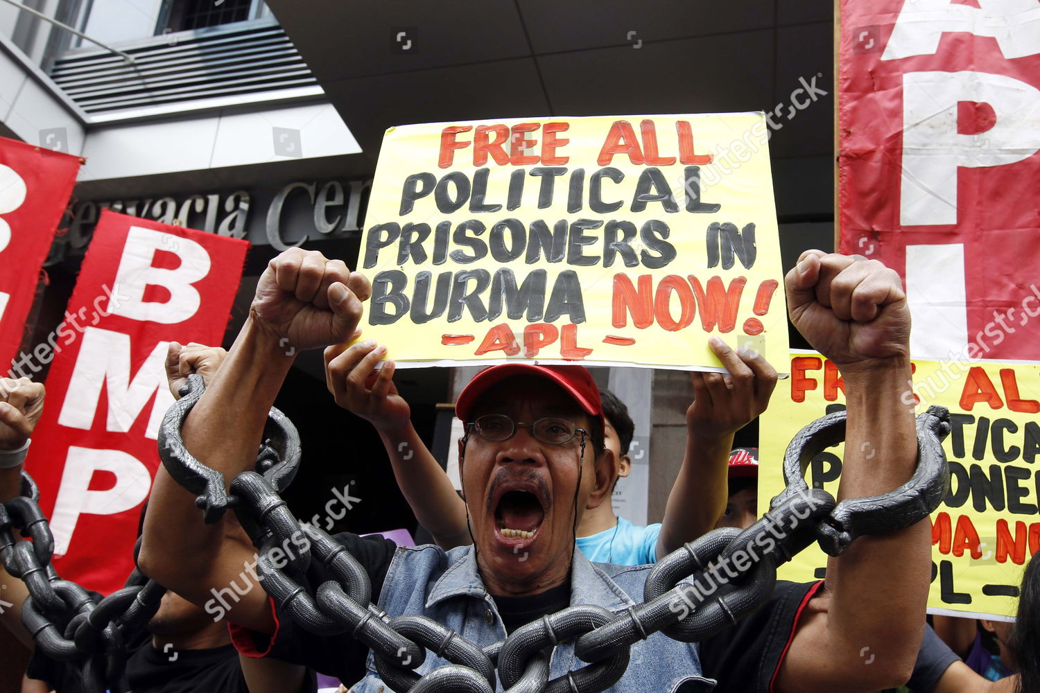 Filipino Demonstrators Shout During Rally Calling Editorial Stock Photo ...