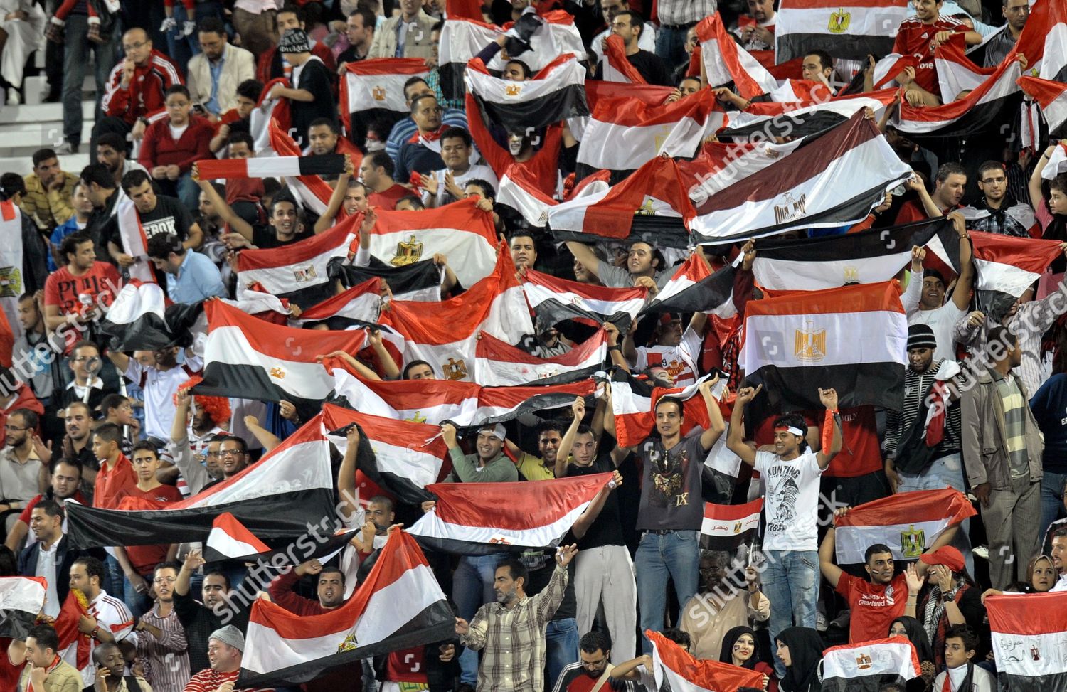 Egyptian Fans Waves Their Countrys National Editorial Stock Photo ...