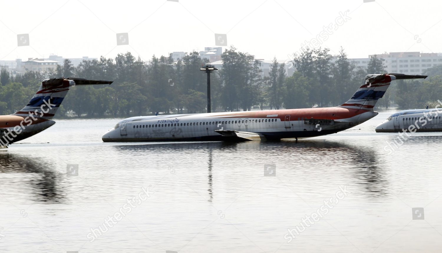 Decommissioned Jetliners Parked Flooded Don Mueang Editorial Stock ...