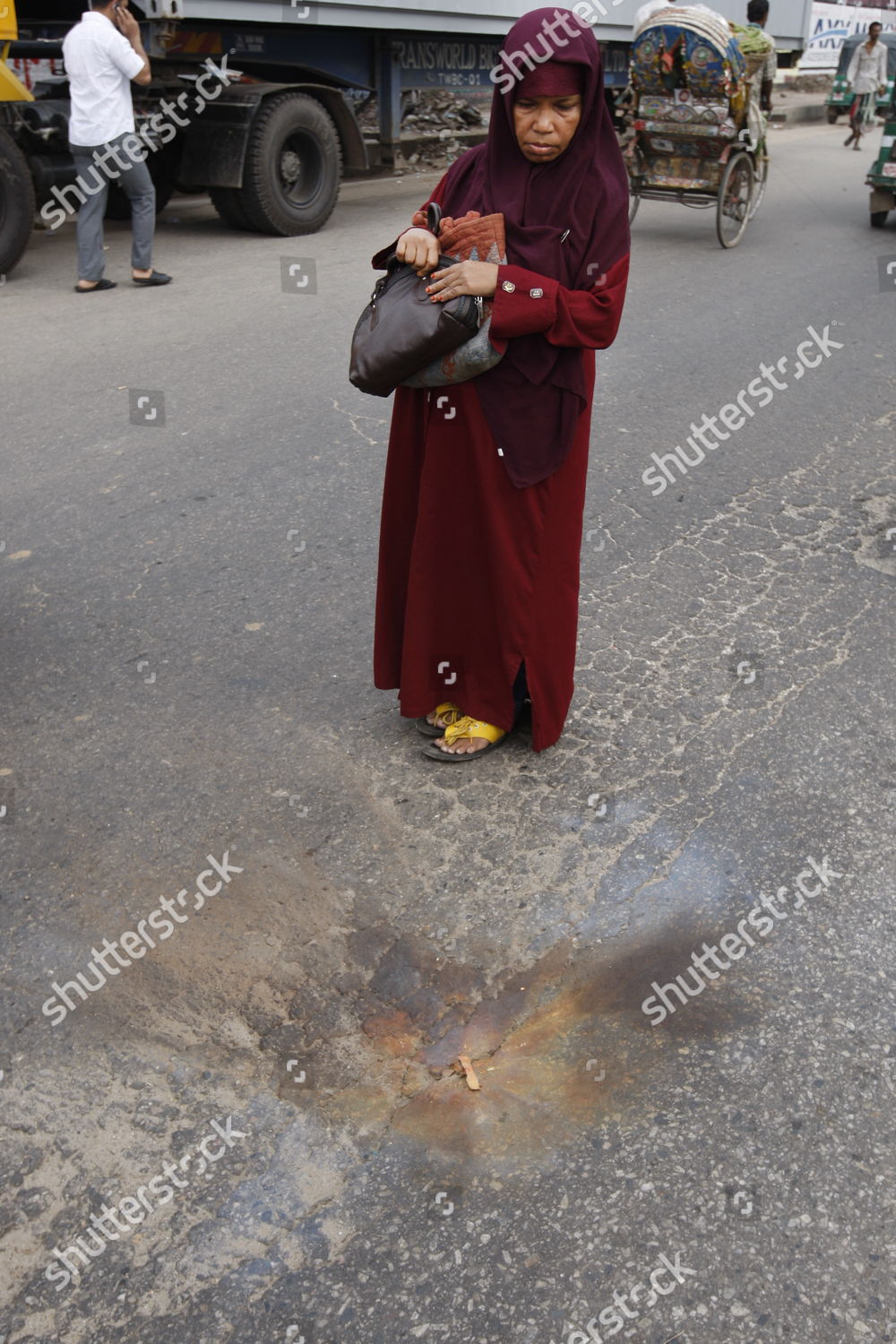 Woman Looks Marks Exploded Hand Made Editorial Stock Photo - Stock ...