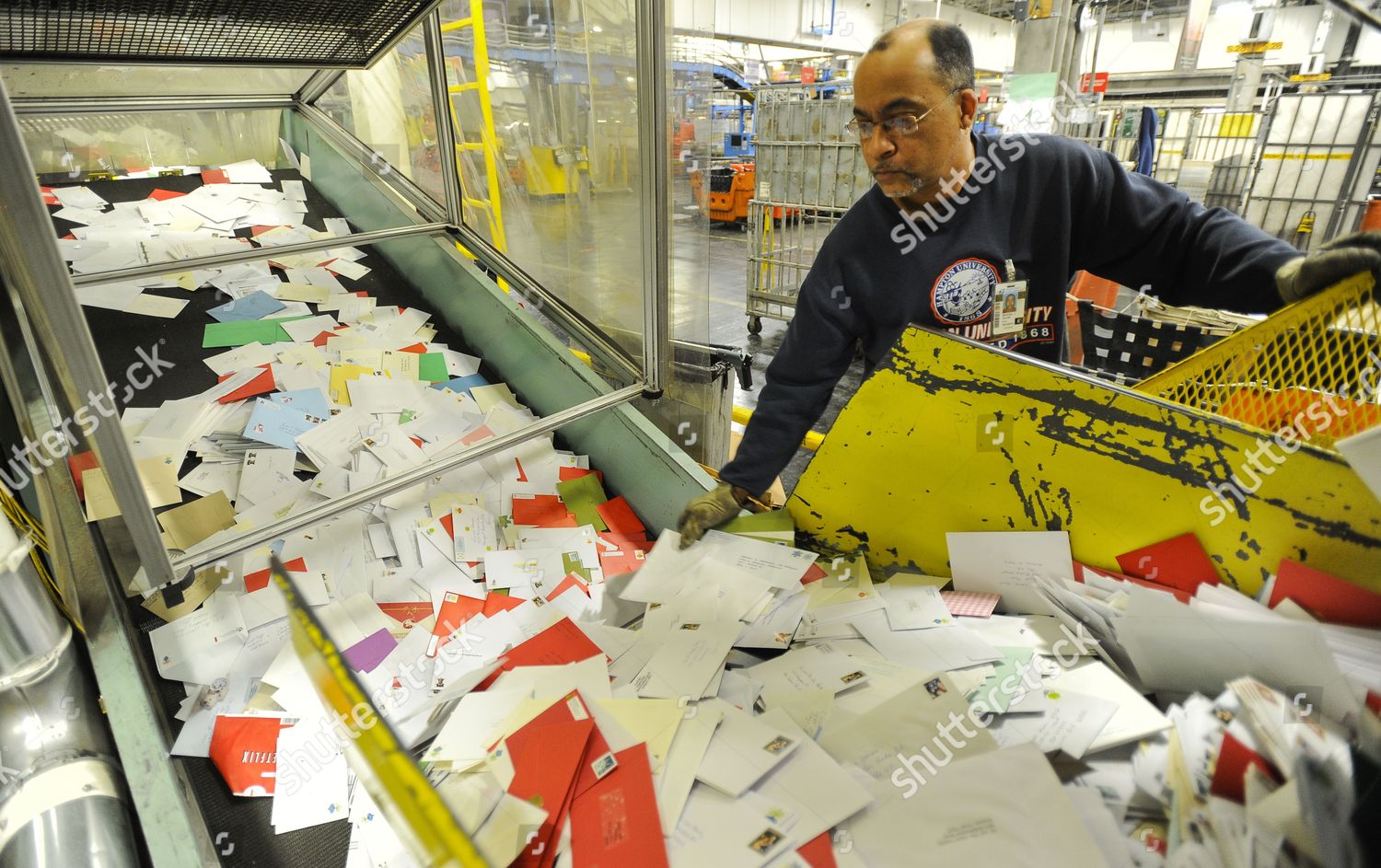 Michael Tiller Guides Mail Onto Sorting Editorial Stock Photo - Stock ...