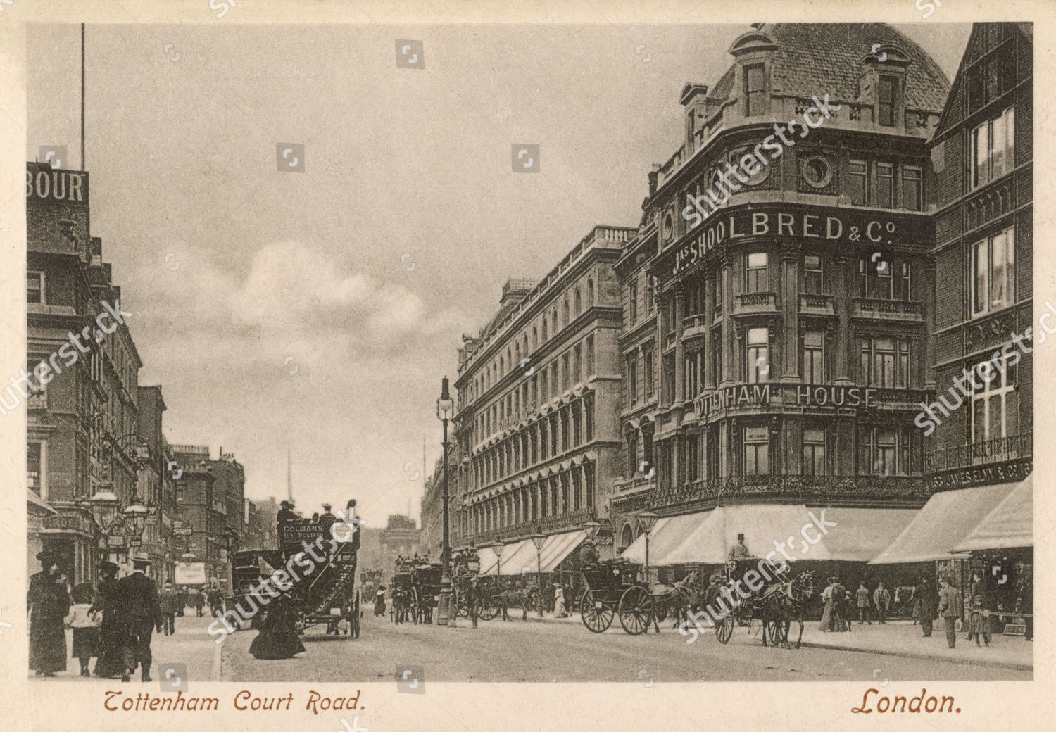 Tottenham Court Road Horse Buses Hansom Editorial Stock Photo - Stock ...