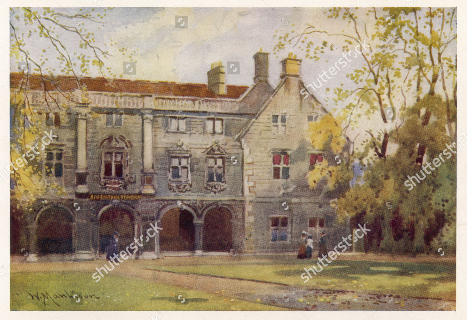 Cambridge Magdalene College Pepys Library 1907 Editorial Stock Photo ...