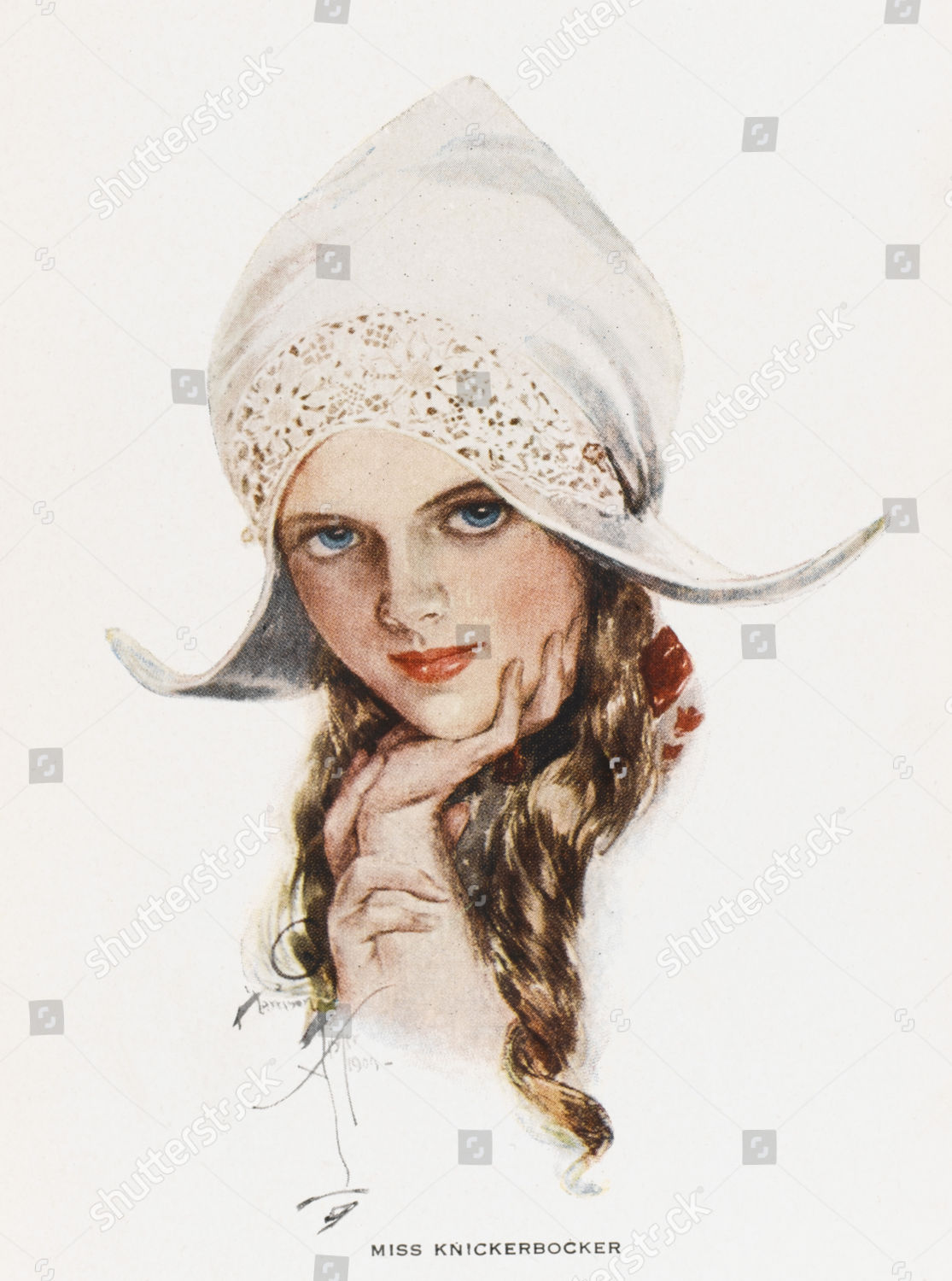 Miss Knickerbocker American Girl Dutch 1909 Editorial Stock Photo ...