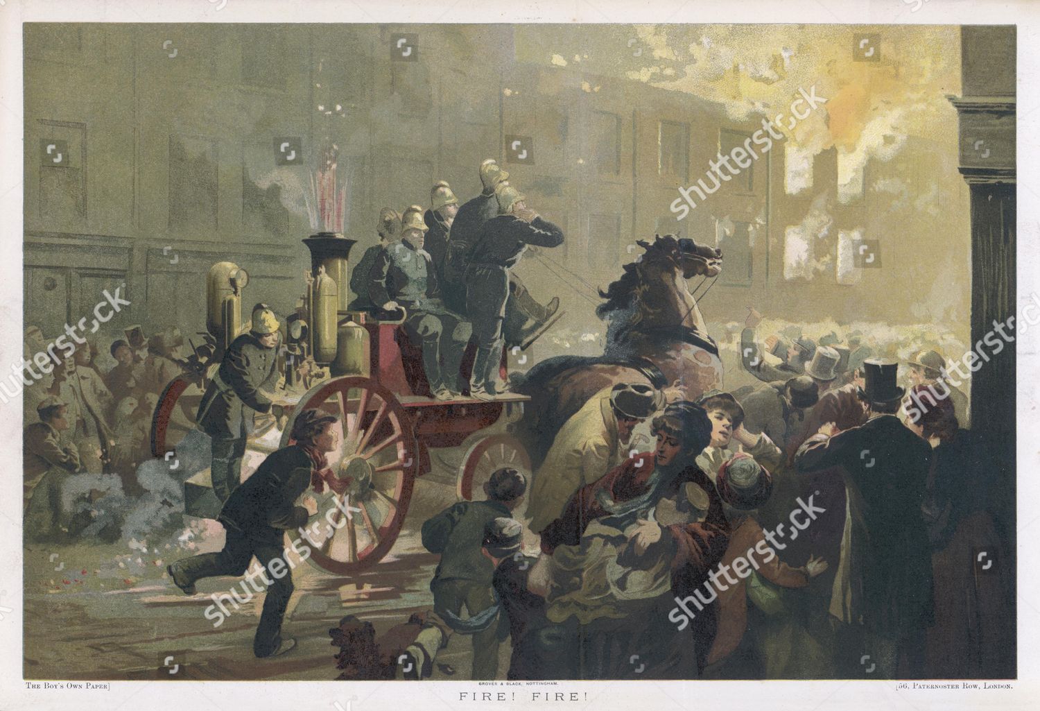 London Fireengine Action Racing Burning Building Editorial Stock Photo ...