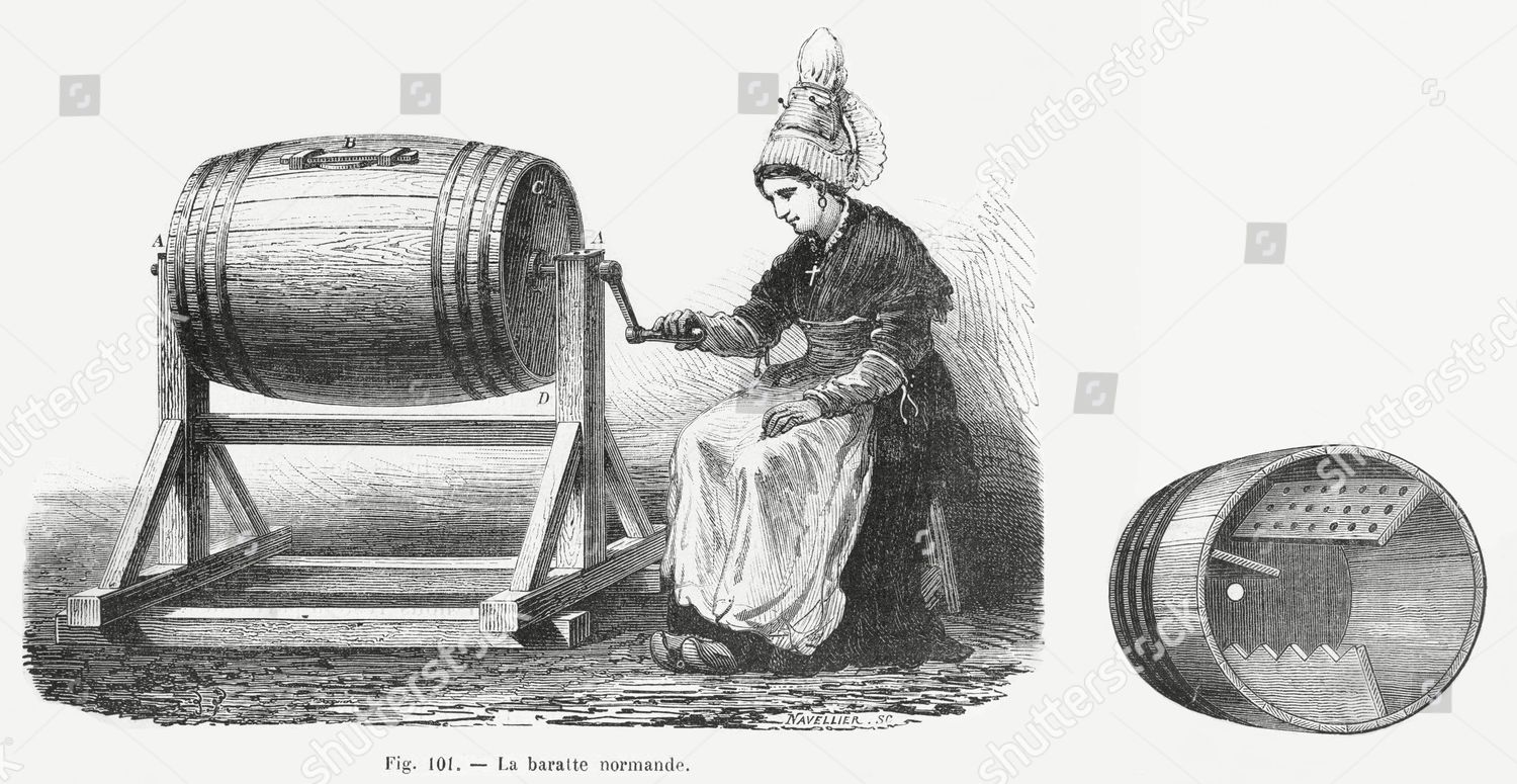 Normandy Butter Churn Action Crosssection Showing Editorial Stock Photo ...