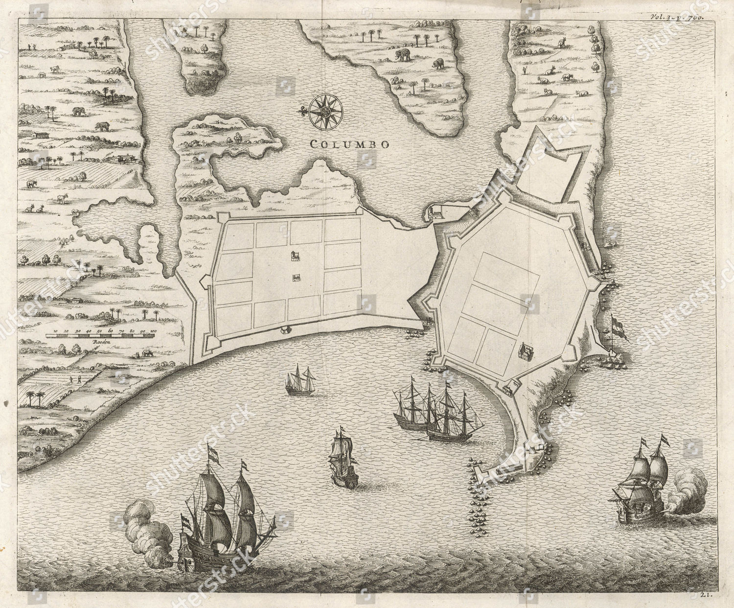 Port Colombo 17th Century Dutch Shipping Editorial Stock Photo - Stock ...