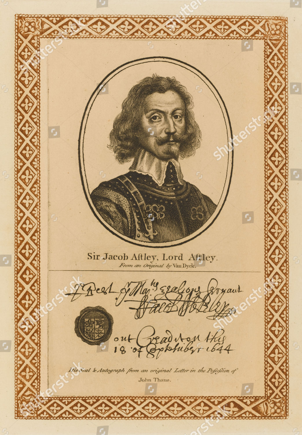 Jacob Baron Astley Royalist Soldier Captured Editorial Stock Photo ...