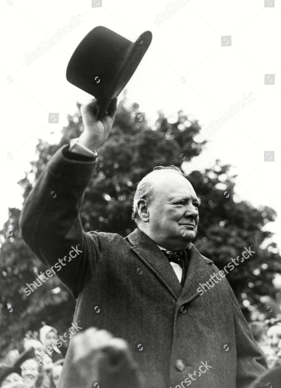 Winston Churchill Raising His Hat 1945 Editorial Stock Photo - Stock ...