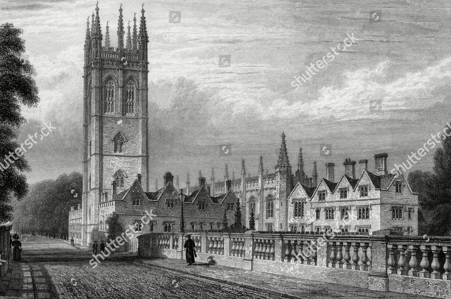 Classic View Magdalen College Tower Viewed Editorial Stock Photo ...