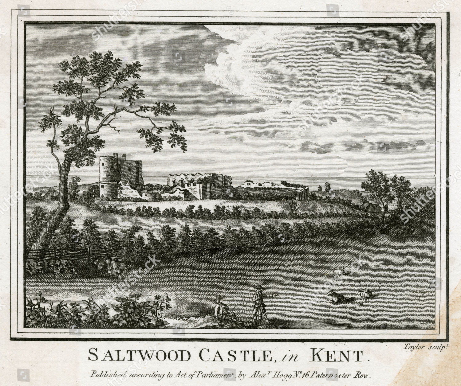 Ruins Saltwood Castle Kent Circa 1770 Editorial Stock Photo - Stock ...