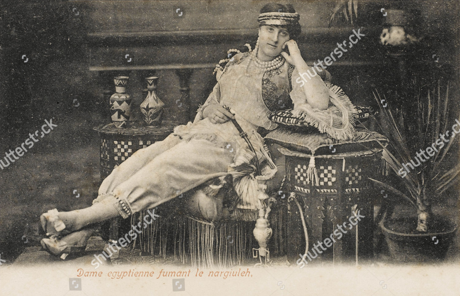Egyptian Lady Turkish Harem Smoking Hookah Editorial Stock Photo ...