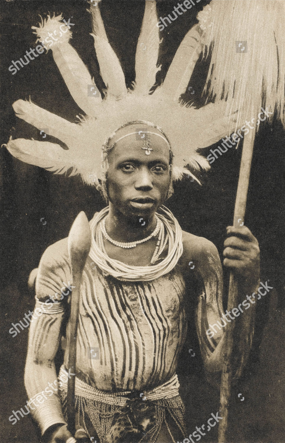 Kenyan Men Full Ceremonial Attire Circa Editorial Stock Photo - Stock ...