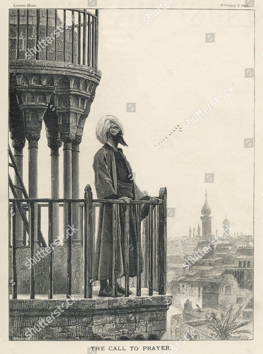 Muezzin Calls Faithful Prayer Minaret 1867 Editorial Stock Photo ...