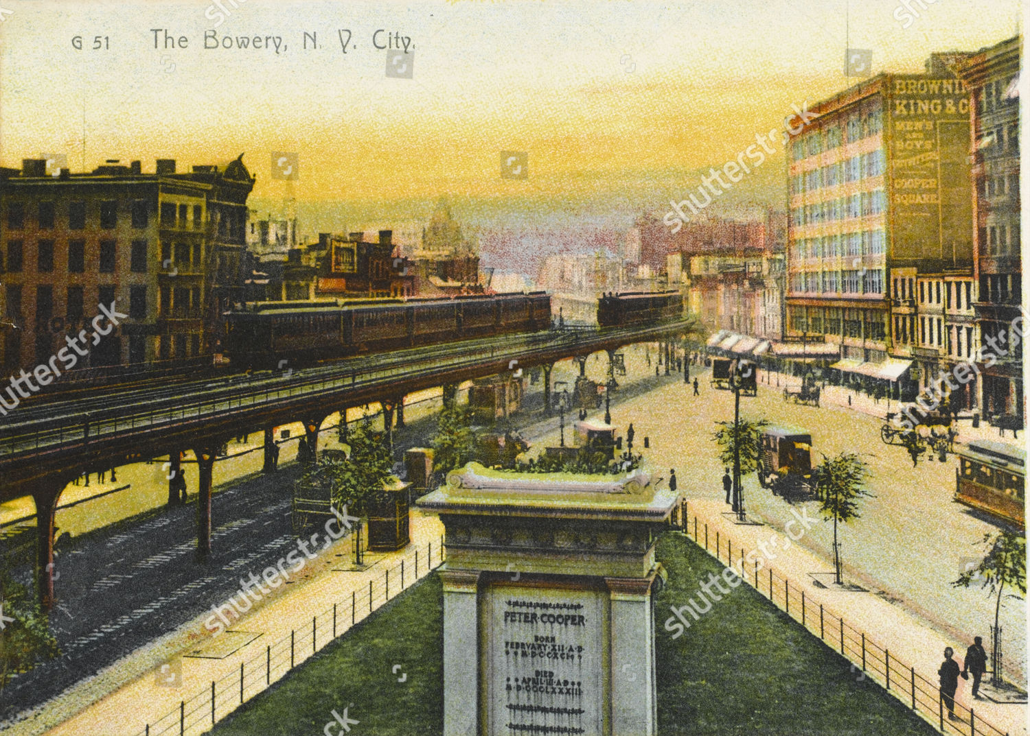 Elevated Trolley Line Bowery New York Editorial Stock Photo - Stock ...