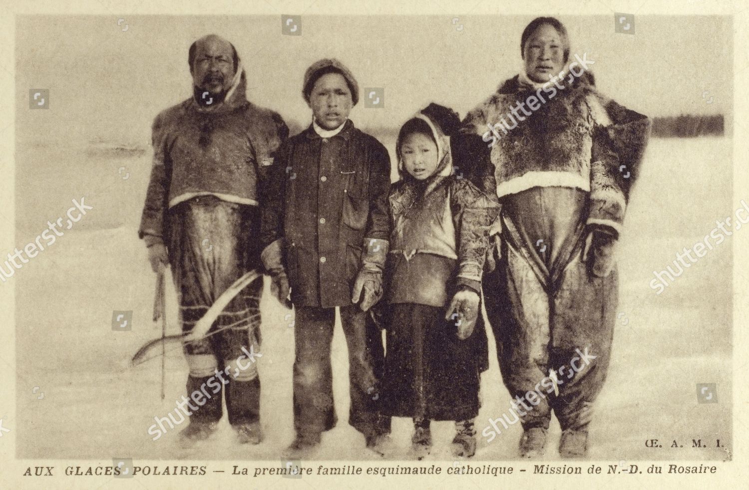 Inuit Eskimo Family Who Converted Catholicism Editorial Stock Photo ...